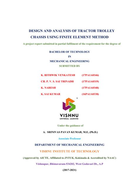 Pdf Design And Analysis Of Tractor Trolley Chassis Using Finite Element Method