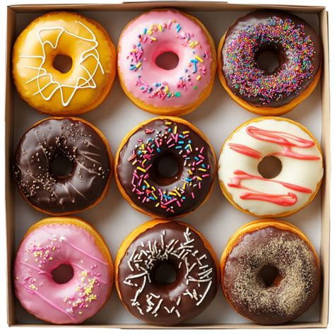 Assorted Donuts With Colorful Frosting And Toppings 55084578 Png