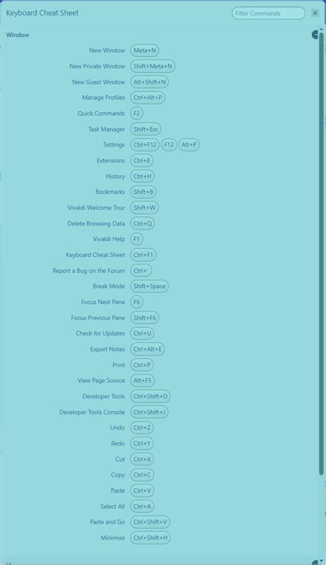 Keyboard Cheat Sheet Should Default To Collapsed Vivaldi Forum