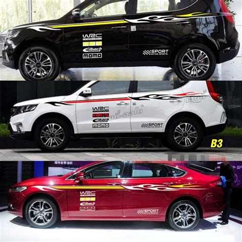 สติกเกอร์ แต่งรถ ลาย B3 2 ข้าง ซ้าย ขวา สติ๊กเกอร์ สติ๊กเกอร์แต่ง ติดข้างรถ รถซิ่ง รถยนต์ รถ