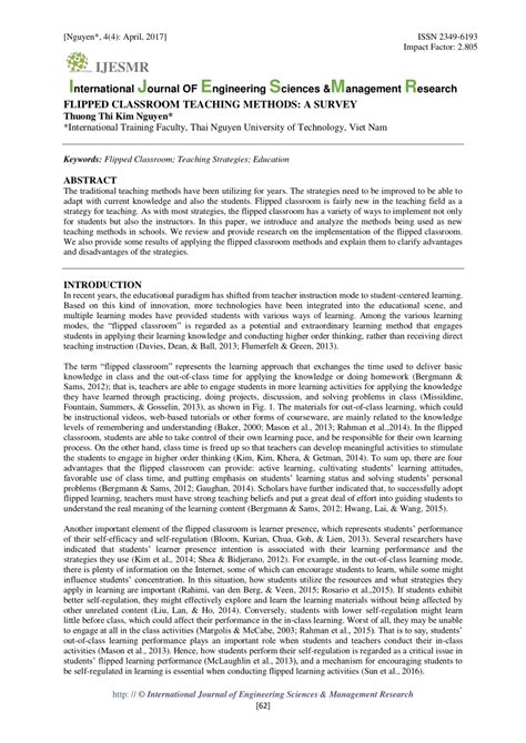 Pdf Flipped Classroom Teaching Methods A Survey