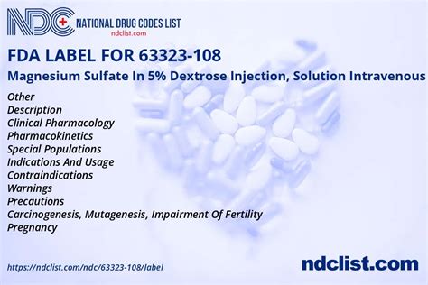 Fda Label For Magnesium Sulfate In 5 Dextrose Injection Solution Intravenous Indications