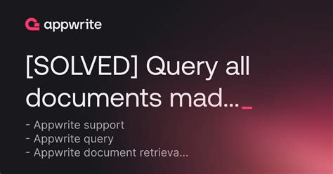 Solved Query All Documents Made A Day Threads Appwrite