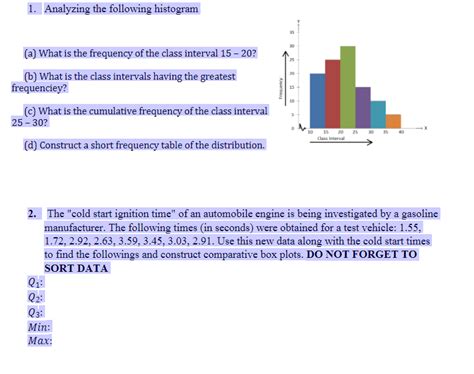 solved 1 analyzing the following histogram a what is the