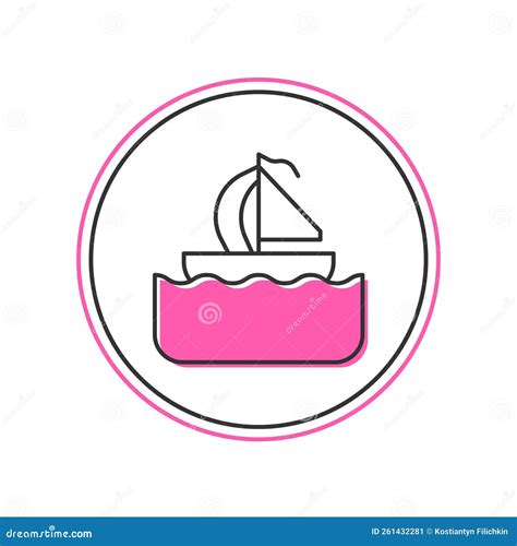 Filled Outline Yacht Sailboat Or Sailing Ship Icon Isolated On White Background Sail Boat