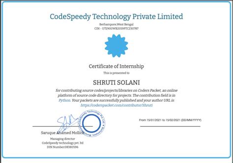 shruti solani on linkedin python internship programming experience coding codespeedy
