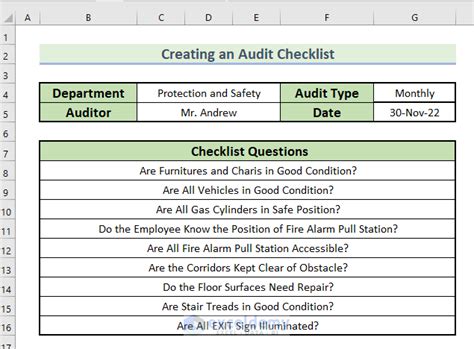 how to create an audit checklist in excel with easy steps process audit checklist excel your