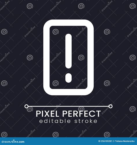 Exclamation Mark Pixel Perfect White Linear Ui Icon For Dark Theme