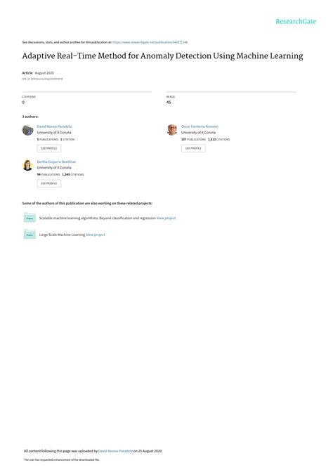 Solution Adaptive Real Time Method For Anomaly Detection Using Machine