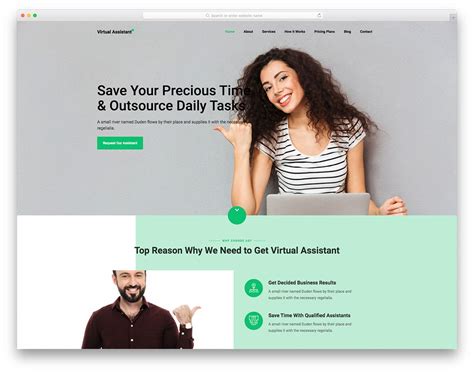 virtualassistant virtual assistant website html template designhooks