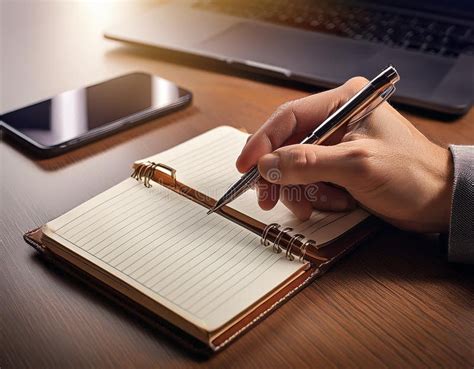 Handwriting Notes In Leather Notebook Stock Illustration Illustration