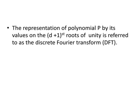 PPT Convolution And The Fast Fourier Transform PowerPoint Presentation ID