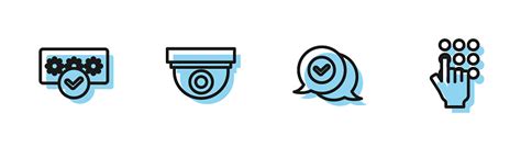 Set Line Check Mark In Speech Bubble Password Protection Security