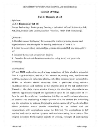 IoT Elements Of Iot PDF