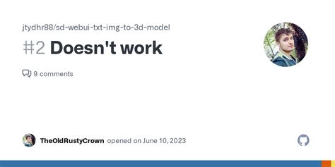 Doesnt Work · Issue 2 · Jtydhr88sd Webui Txt Img To 3d Model · Github