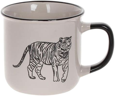 Кружка порцелянова Тигр 360мл бежевий Кружка Керамическая кружка Чашка