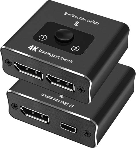 Amazon Com DisplayPort Switch 2 In 1 Out Or DisplayPort Splitter 1 In 2 Out Bi Directional