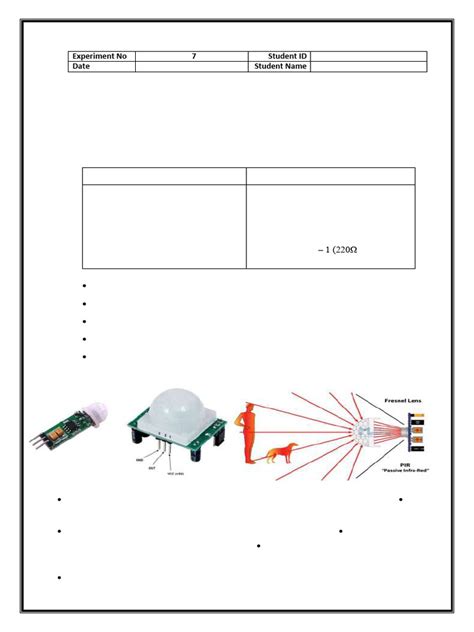Experiment 7pir Sensor Pdf Arduino Infrared