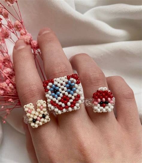 🌳💗•колечки из бисера•💗🌳