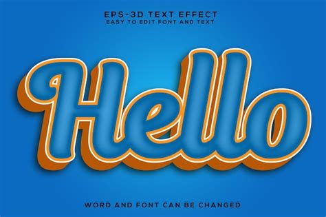 Premium Vector Hello 3d Text Effect