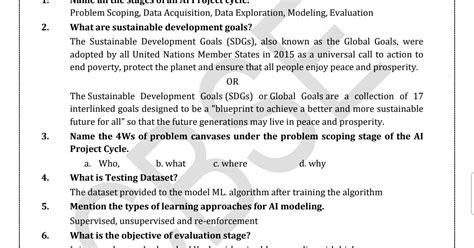 Class 10 Ai Question Bank Chapter 3 Ai Project Cycle