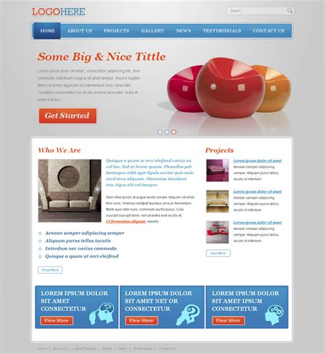 free portfolio website css template with jquery slider website css