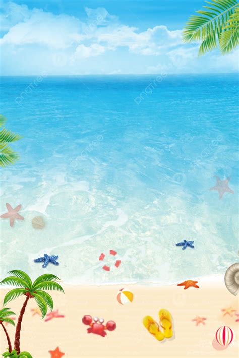 여름 휴가 관광 해변 잎 배경 배경 화면 및 일러스트 무료 다운로드 Pngtree