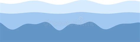 Abstract Blue Wave Patterns In Calm Ocean Inspired Design Stock Vector