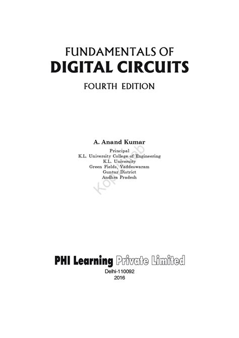Download Fundamentals Of Digital Circuits By A Anand Kumar Pdf Online
