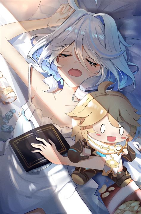 Aether And Furina Genshin Impact Drawn By Bimmy Danbooru