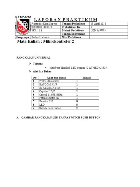 percobaan led tanpa switch push button proteus pdf