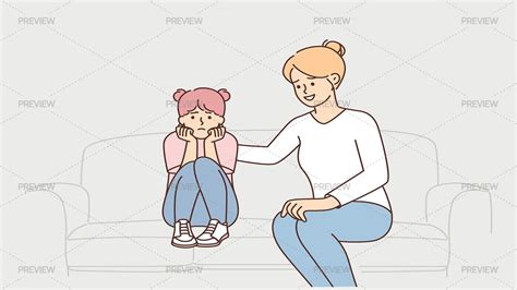 Mother Stroking Upset Daughter Graphics Motion Array