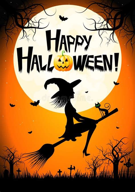 Halloween Night Card Sexy Witch Stock Illustrations 122 Halloween