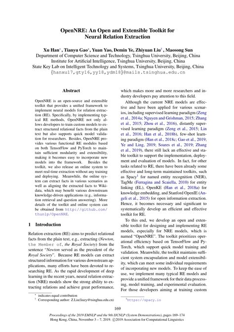 Pdf Opennre An Open And Extensible Toolkit For Neural Relation