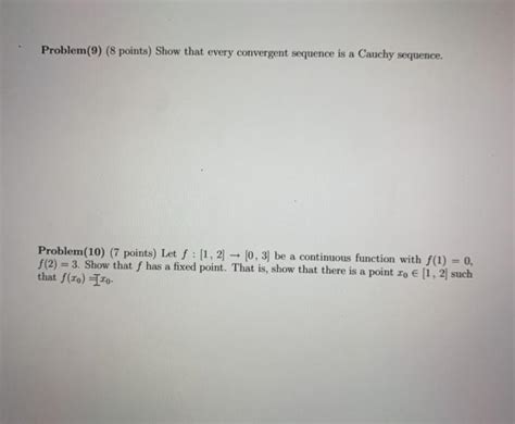 solved problem 9 8 points show that every convergent