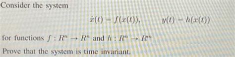 solved consider the system x˙ t f x t y l h x t for
