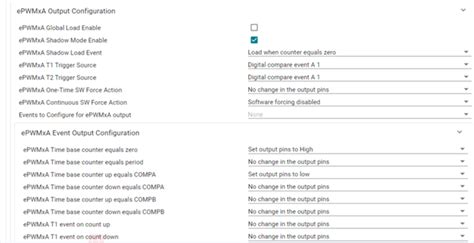 Tms320f28379d Dsp28379d 我在syscfg可视化配置后，怎么实现一路pwm7的两支互补pwm7xaxb一支开通一支关断，现在采用的是设置死区时间大小的方法，想请问还有没