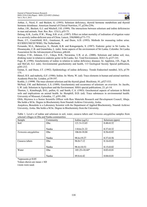Iodine And Selenium Distribution In The Local Environment Pdf