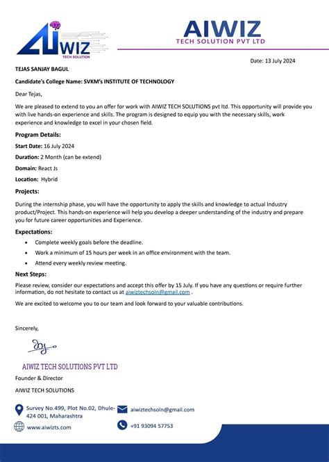 tejas bagul on linkedin internship reactjs aiwiztechsolutions