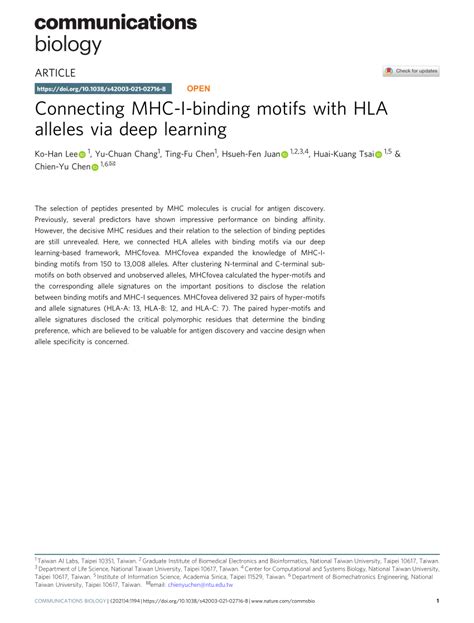 pdf connecting mhc i binding motifs with hla alleles via deep learning