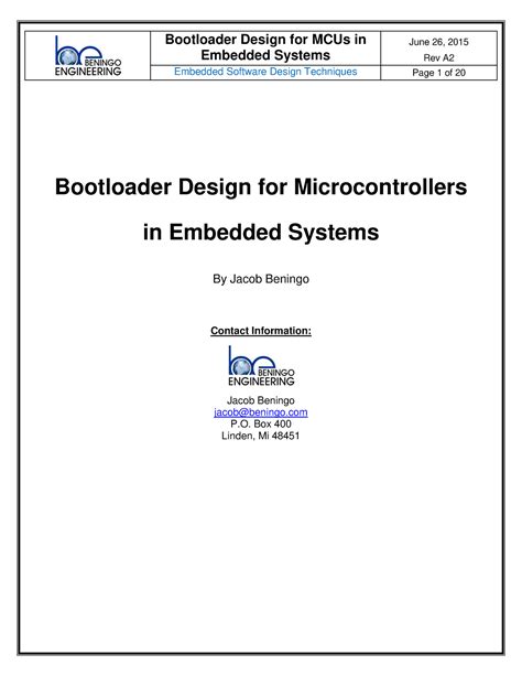 Bootloader Design For Microcontrollers In Embedded Systems Embedded Systems June 26 2015 Rev