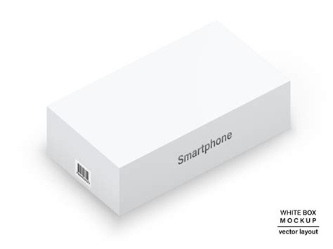 흰색 배경에 고립 된 제품을 포장하기위한 그림자와 바코드 상자 흰색 상세하고 현실적인 재고 3d 일러스트 프리미엄 벡터