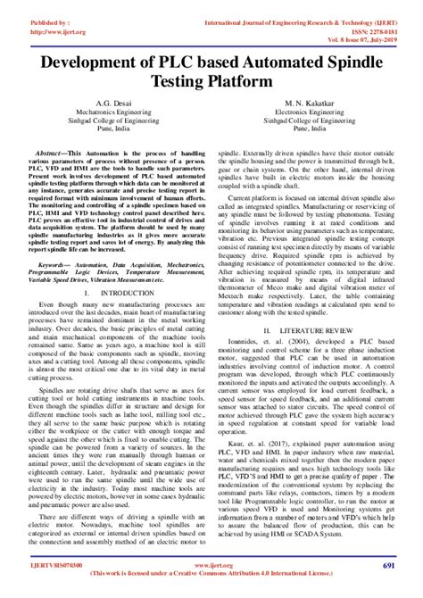 Pdf Ijert Development Of Plc Based Automated Spindle Testing Platform