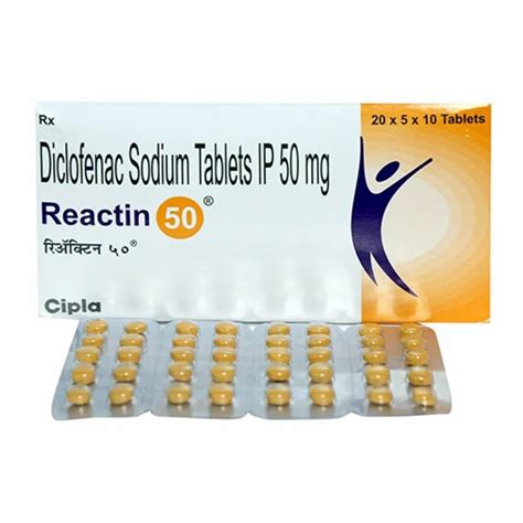 Reactin Diclofenac Sodium Tablet 1000 Tablets Pack 50 Mg At ₹ 25 Stripe In Nagpur