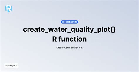 Createwaterqualityplot R Function From Geospatialsuite R Packages