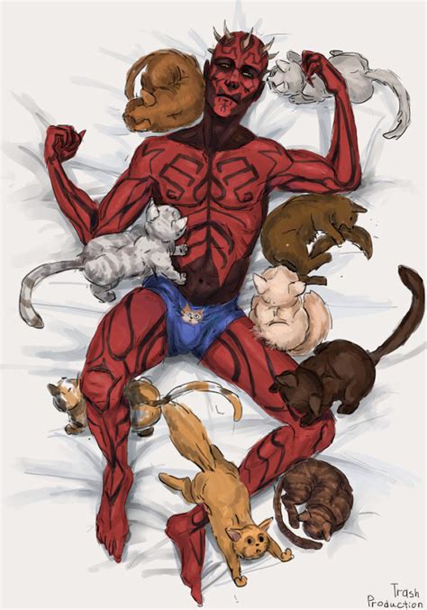 Rule 34 Bed Body Markings Bulge Darth Maul Feline Horns Laying On Back Male Male Focus Male