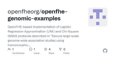GitHub Openfheorg Openfhe Genomic Examples OpenFHE Based