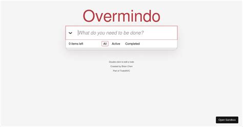 Overmind Todomvc Hot Codesandbox Overmind Todomvc Hot Codesandbox