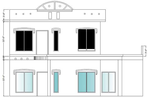 Side Elevation Of The House Design In Autocad 2d Drawing Cad File Dwg File Cadbull