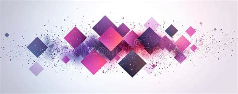 Dynamic Geometric Abstract Background With Purple And Pink Squares Stock Image Image Of
